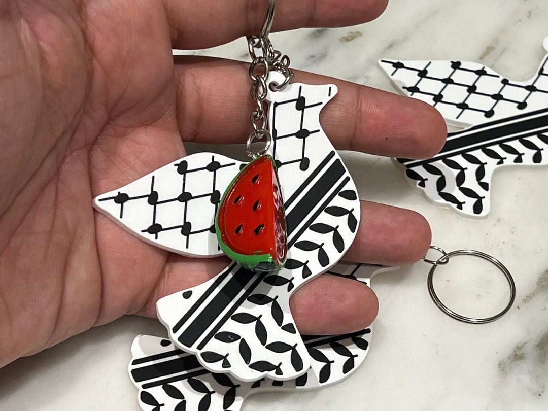 Palestine Keffiyeh Keychain Watermelon Bag Charm Accessory Keffiyeh ...