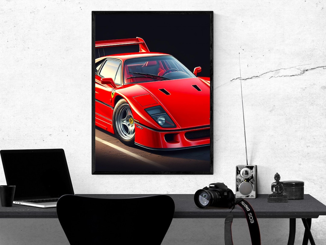 Ferrari F40 Poster Print Gift for Car Lovers Nurburgring Porsche Poster ...