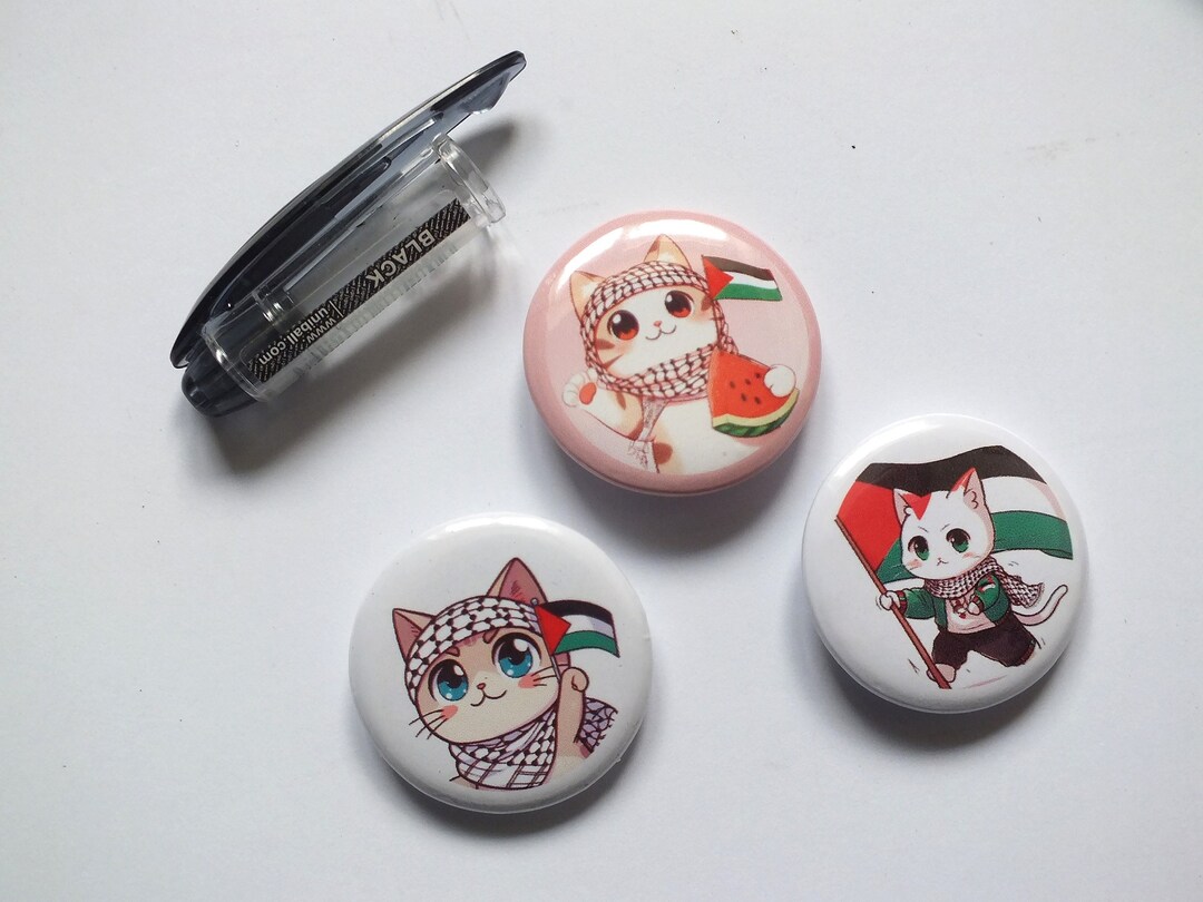 Palestine Badge Palestine Cat - % Proceeds Donated to Palestinian ...