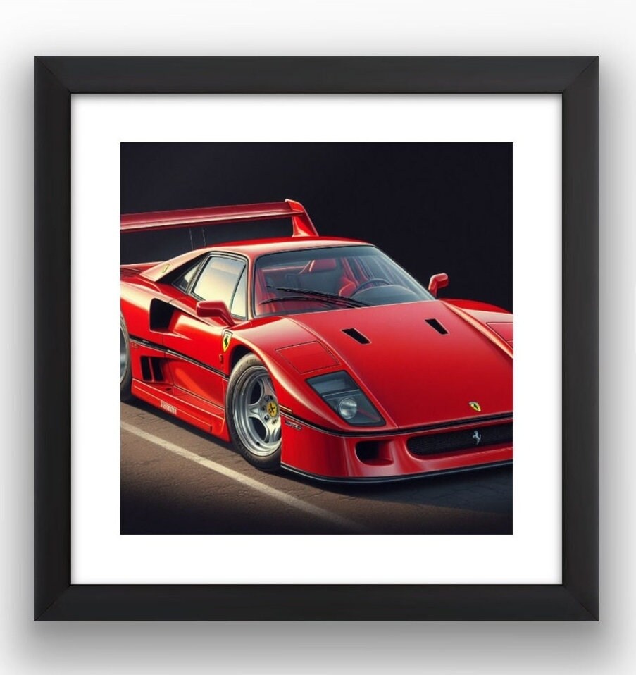 Ferrari F40 Car Print Ferrari Artwork JDM Car Print JDM Sports Car Car ...