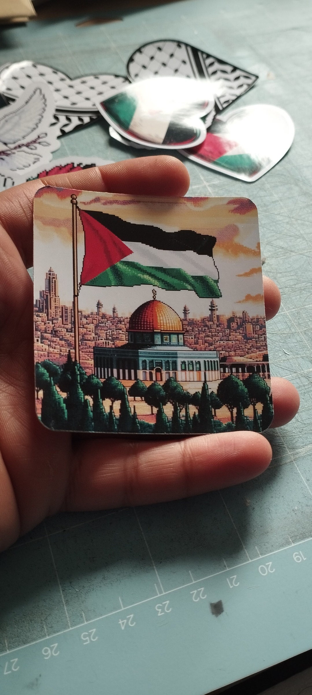 Pixelated Palestine Flag Vinyl Decal Stickers Palestine Artwork ...