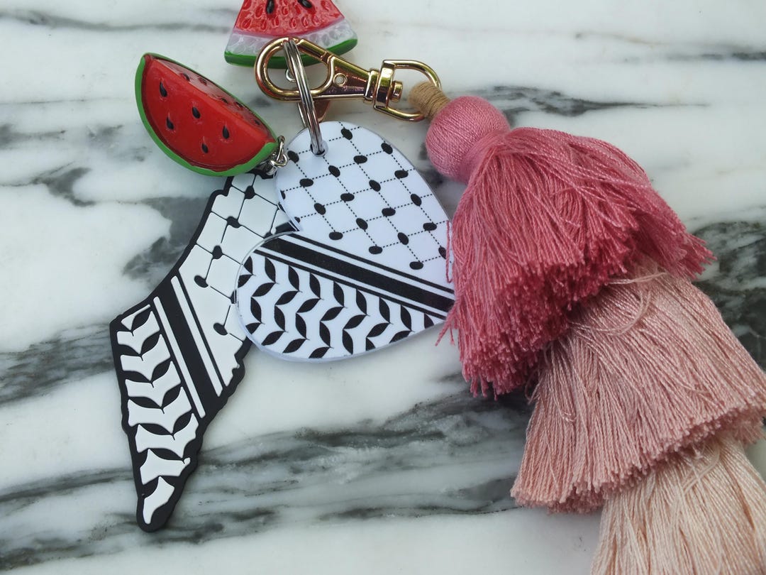 Palestine Keffiyeh Keyring Merch Watermelon Bag Charm Accessory With ...