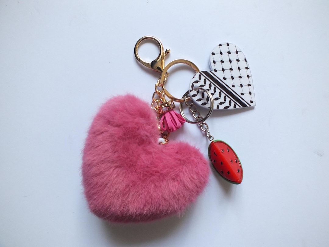 Pink Heart Keyring - Gaza Activist Keychain – Palestine Heart in ...