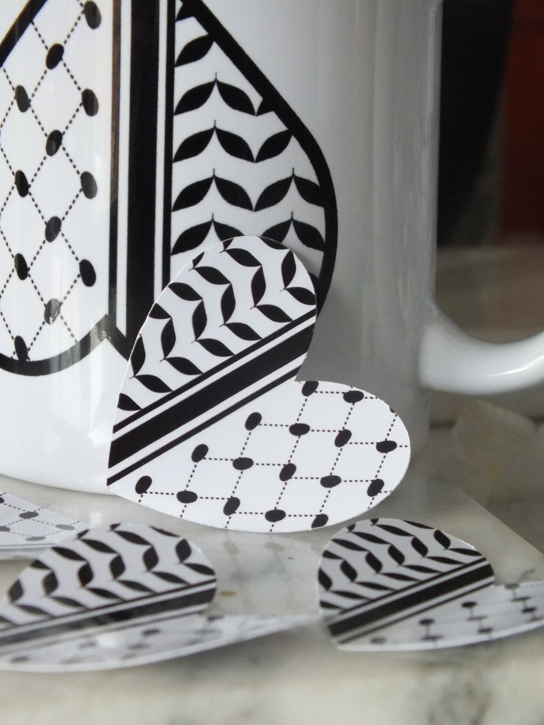 Kuffiyah Pattern Love Heart Stickers for Palestine Phone Case ...