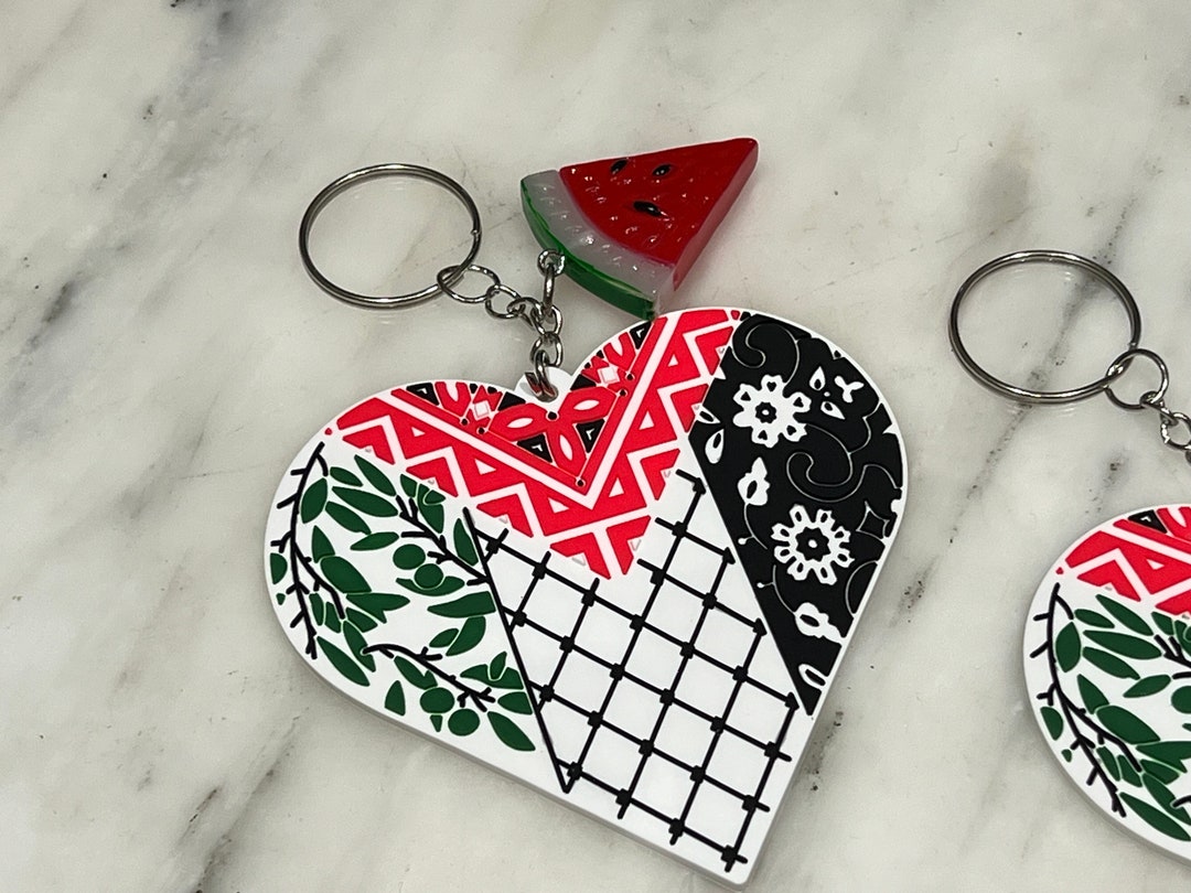 Palestine Love Heart Keychain Palestine Watermelon Charm Christmas ...
