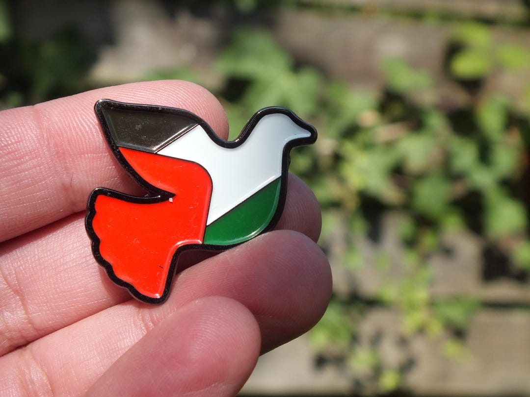 Peace Dove With Palestine Flag Lapel Pin Hard Enamel Pin for Jacket ...