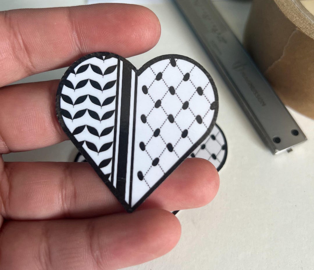 Keffiyeh Heart Stickers for Palestine Activists Gifts That Support ...