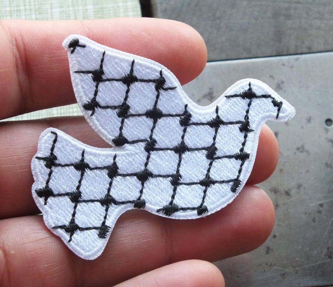 Palestine Peace Dove Iron on Keffiyeh Pattern Patch Free Palestine ...