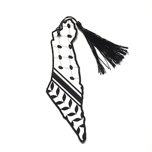 Bookmark in the Shape of the Map of Palestine - Flag & Keffiyeh Pattern ...