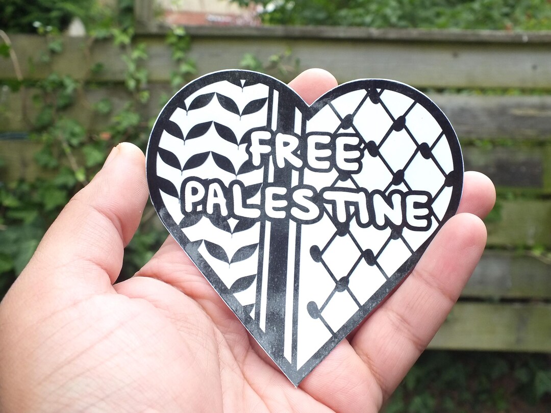 Palestine Heart Sticker Palestinian Keffiyeh Sticker Free Palestine ...