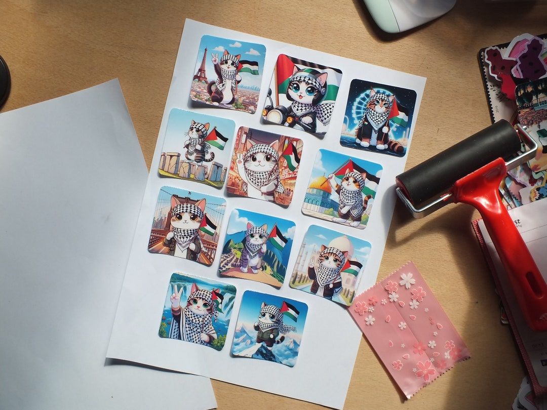 Palestinian Cat Stickers With Proceeds Donated to Gaza Palestinian ...