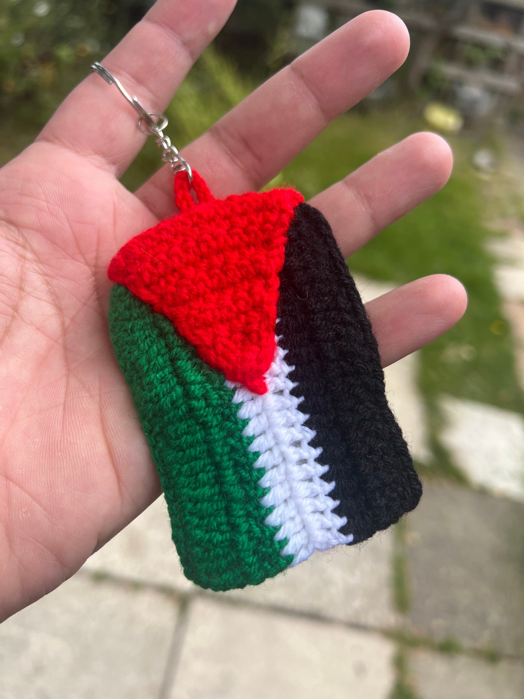 Palestine Flag Bag Charm - Crochet Keyring for Gaza in Solidarity With ...
