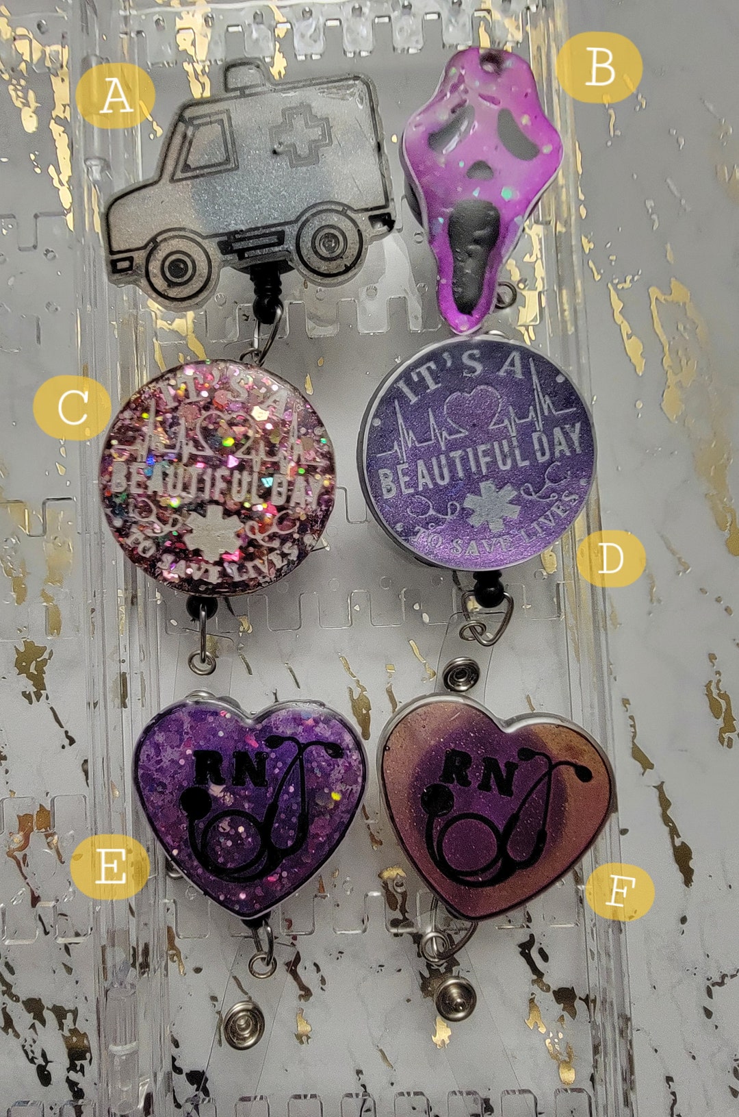 Medical Field Badge Reels. Cute Ambulance, Beautiful Day to Save Lives ...