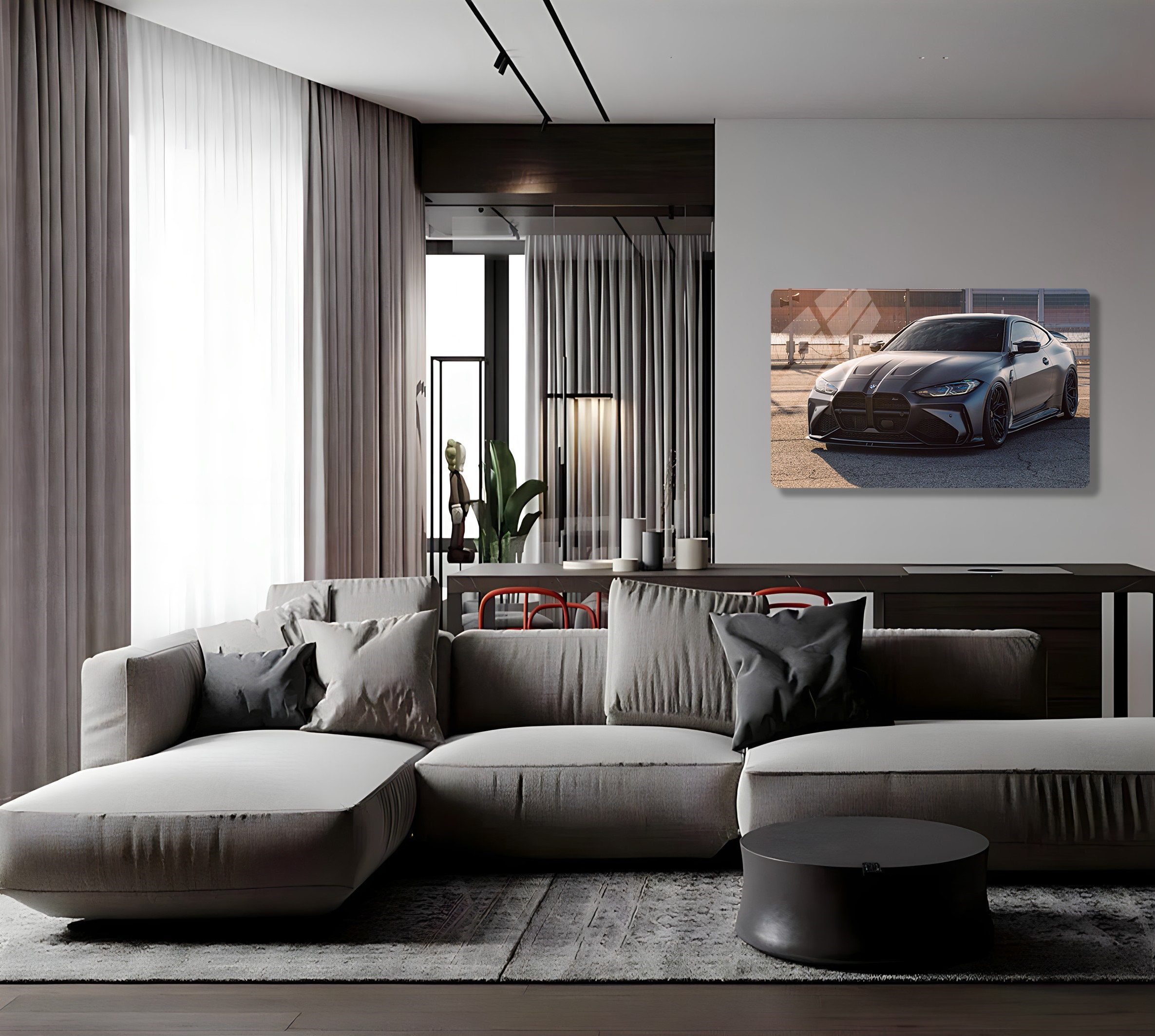 BMW M4 Metal Wall Decor, Metal Printed, Metal Canvas, Lighted Wall Art ...