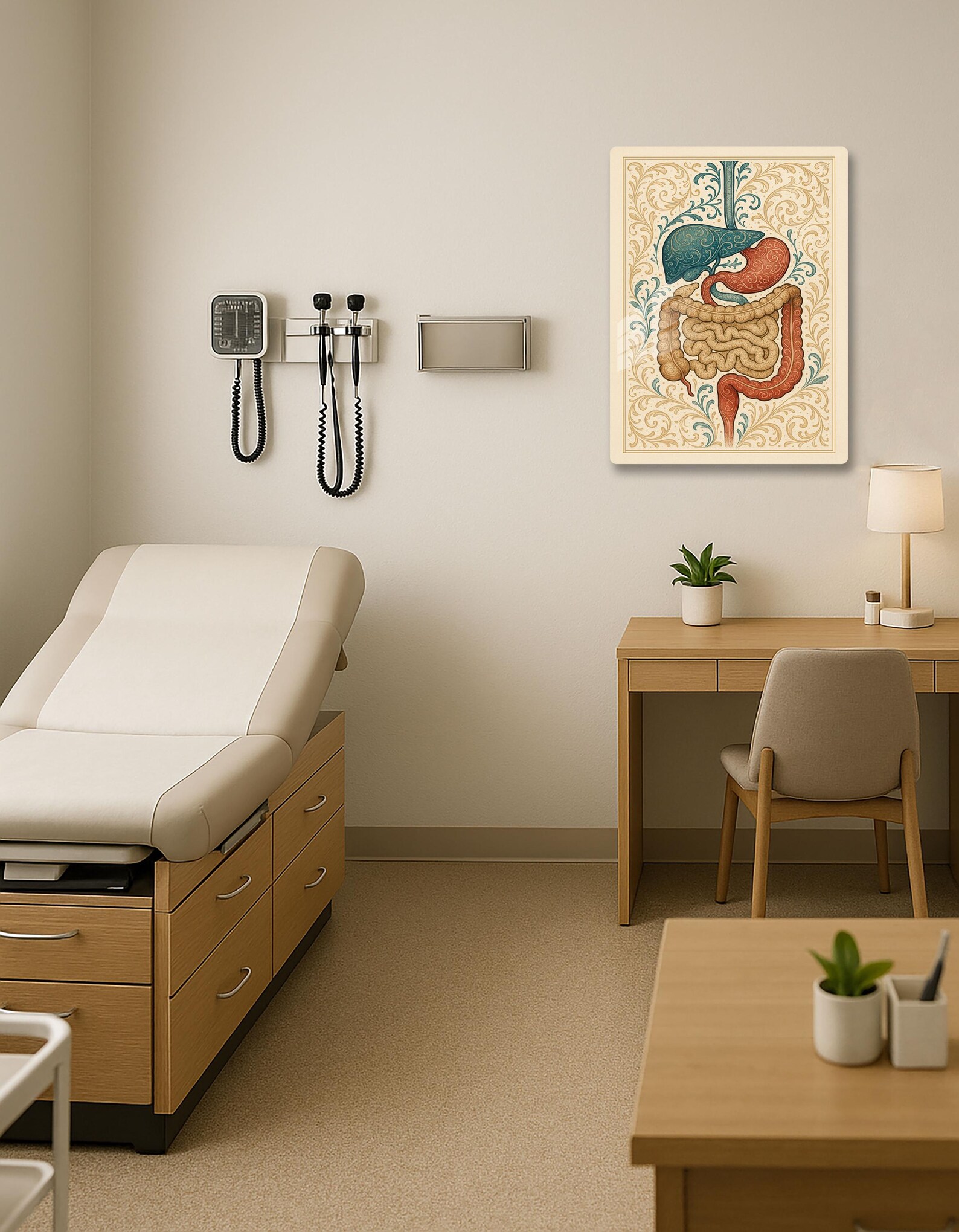 Gastroenterology Surgeon Metal Print: Vintage Anatomy Art, Hospital ...
