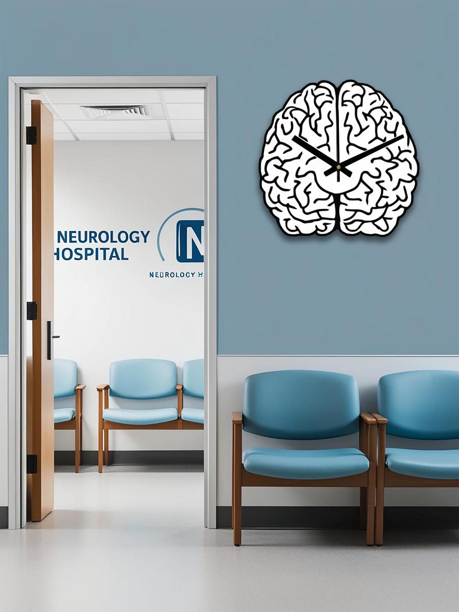 Neuroscience Art, Brain Wall Clock, Black and White 3D Wood Art ...