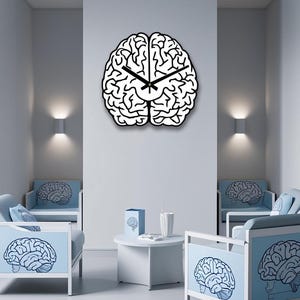 Neuroscience Art, Brain Wall Clock, Black and White 3D Wood Art ...