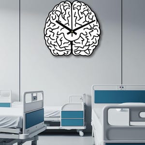 Neuroscience Art, Brain Wall Clock, Black and White 3D Wood Art ...