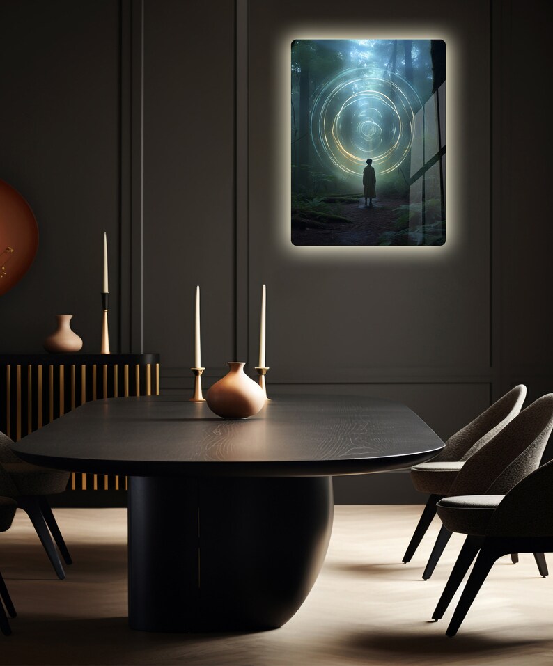 Cyberpunk Futuristic Printed Metal Wall Art, Dark Aesthetic Metal Wall ...