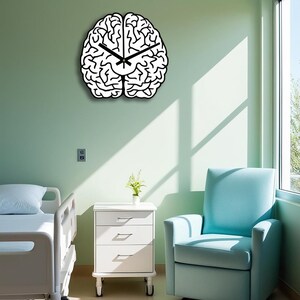 Neuroscience Art, Brain Wall Clock, Black and White 3D Wood Art ...