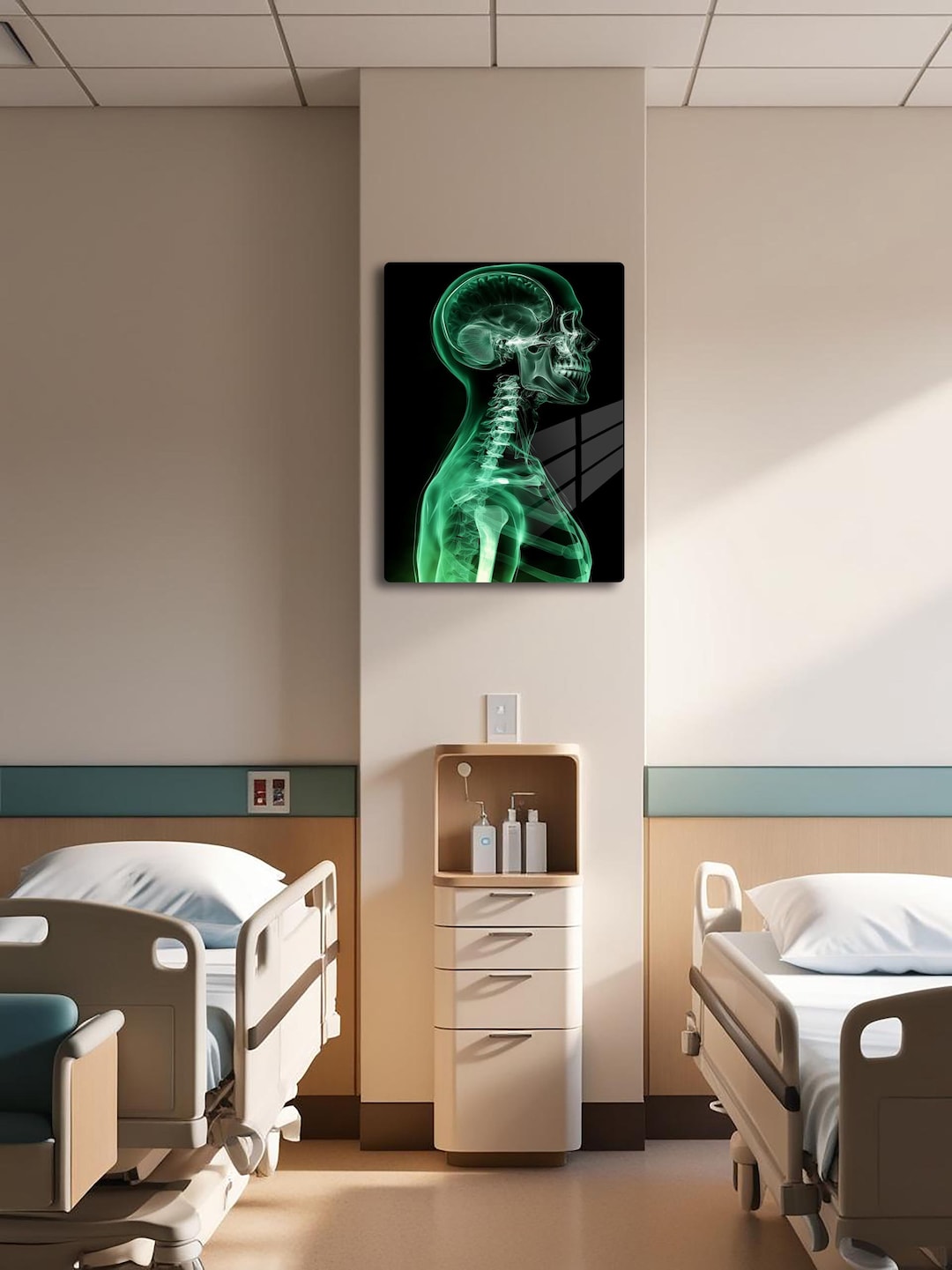 X-ray Wall Art, Skeleton Print on Metal, Hospital Print Art, Radiology ...