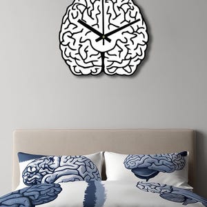 Neuroscience Art, Brain Wall Clock, Black and White 3D Wood Art ...