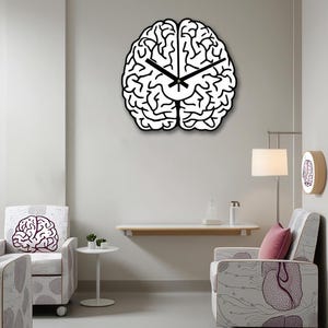 Neuroscience Art, Brain Wall Clock, Black and White 3D Wood Art ...