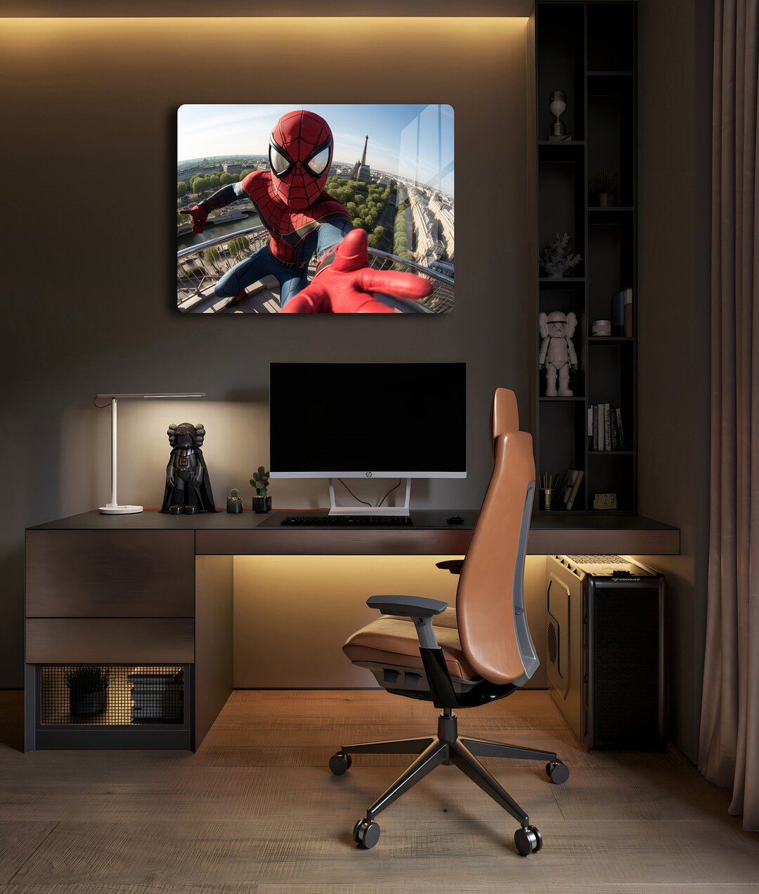 RGB Led Spiderman Metal Wall Art, Photo Printed Metal Canvas, Spiderman ...