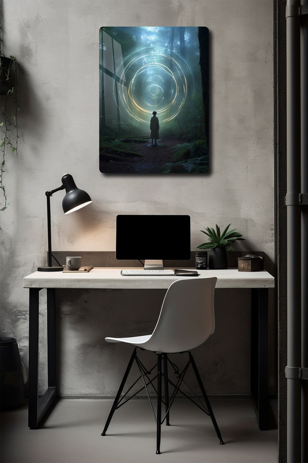 Cyberpunk Futuristic Printed Metal Wall Art, Dark Aesthetic Metal Wall ...