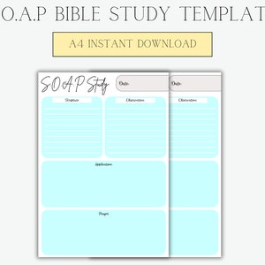 SOAP Bible Study Template, S.O.A.P Bible Passage Summary, Bible Verse ...