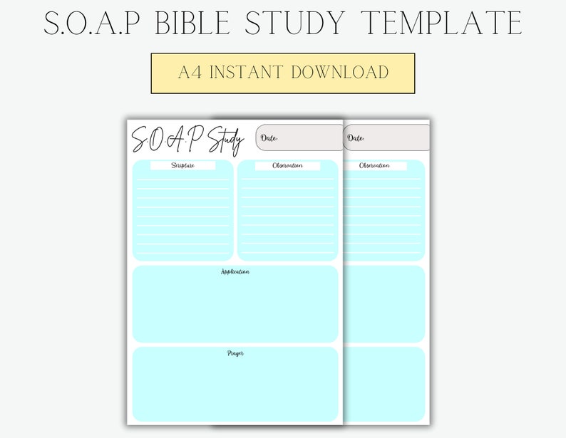 SOAP Bible Study Template, S.O.A.P Bible Passage Summary, Bible Verse ...