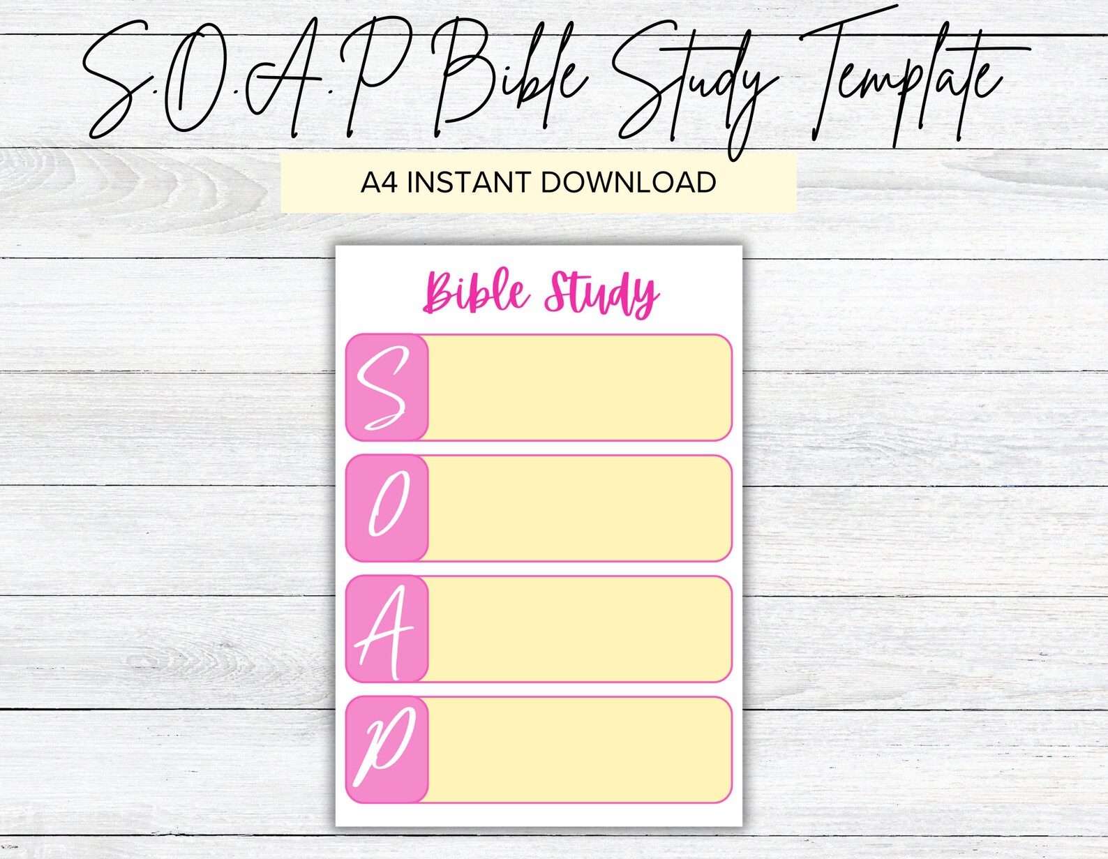 SOAP Bible Study Template, S.O.A.P Bible Passage Summary, Bible Verse ...