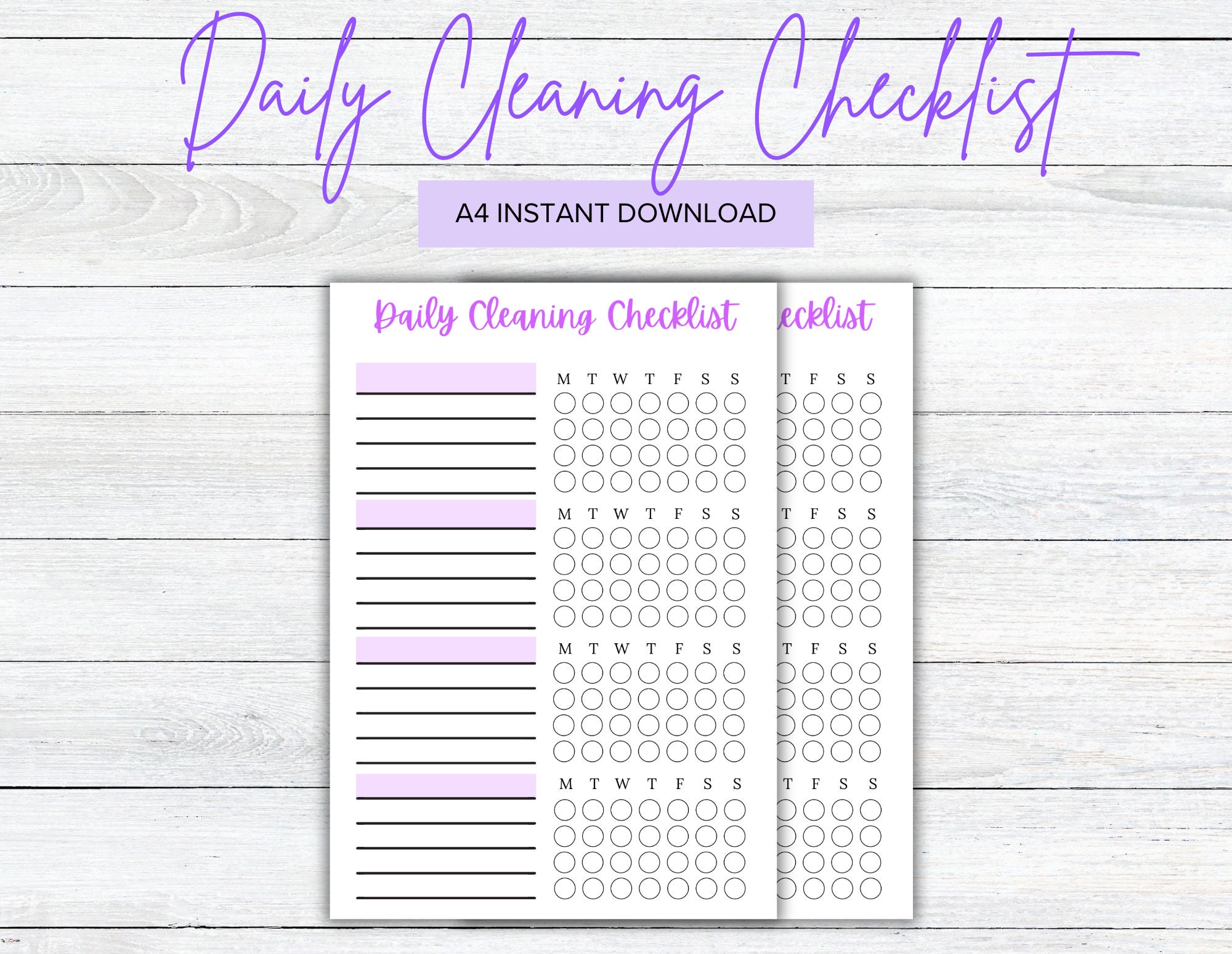 Printable Daily Cleaning Schedule Checklist, Chore Chart Checklist ...