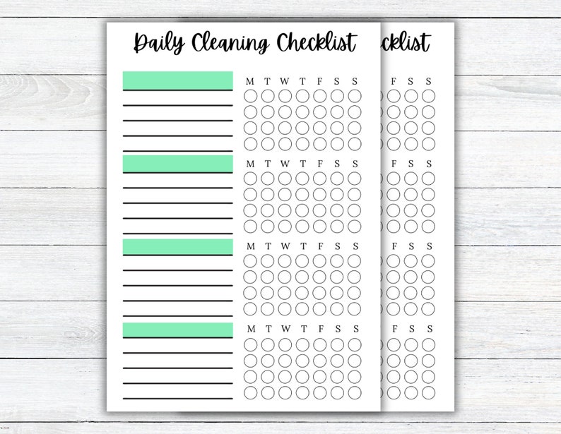Printable Daily Cleaning Schedule Checklist, Chore Chart Checklist ...