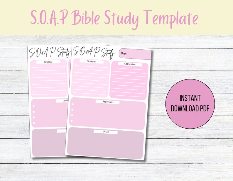 SOAP Bible Study Template Bible Passage Summary Bible Verse - Etsy