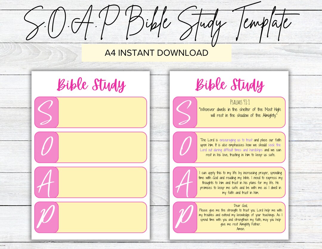 SOAP Bible Study Template, S.O.A.P Bible Passage Summary, Bible Verse ...