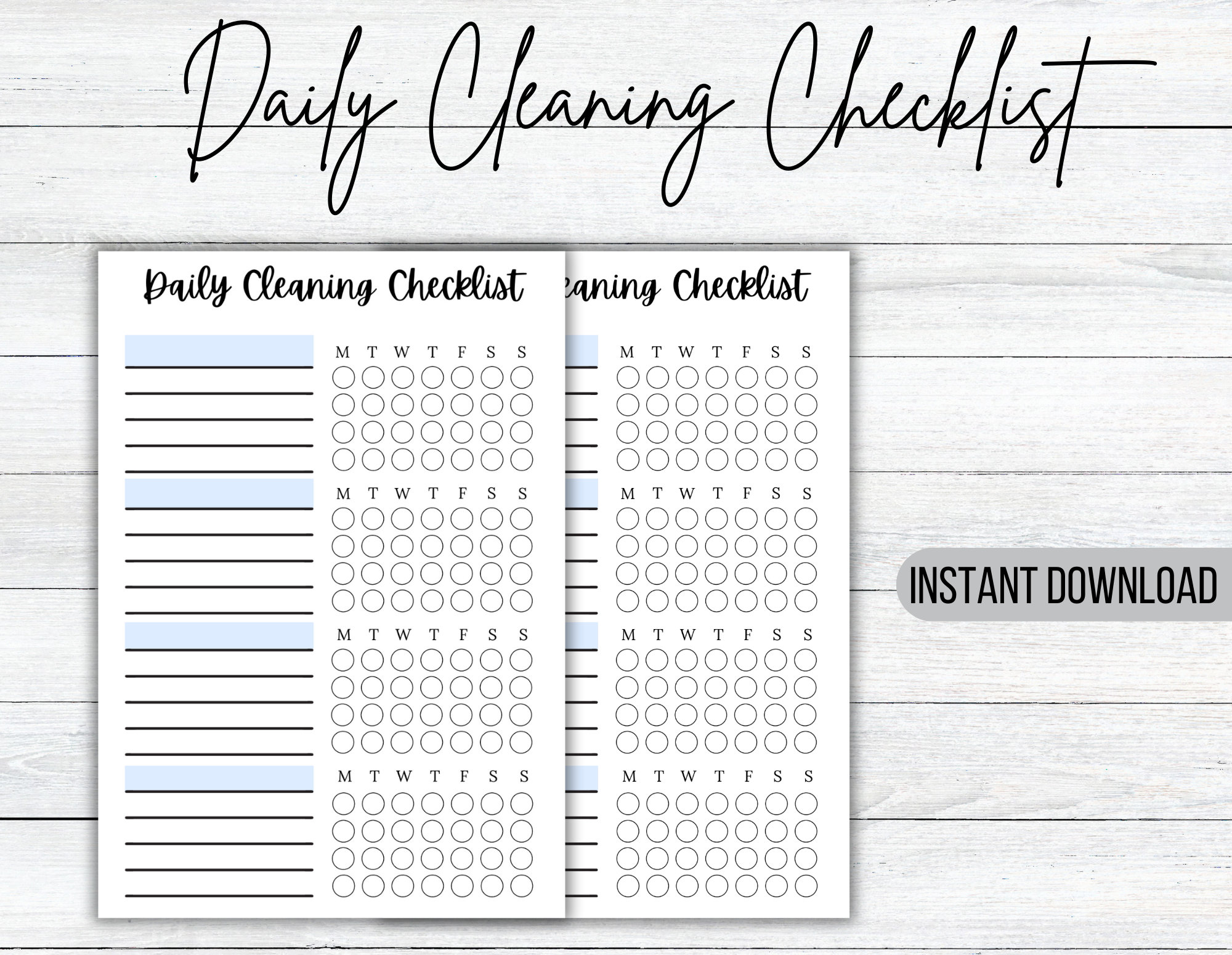 Printable Daily Cleaning Schedule Checklist, Chore Chart Checklist ...