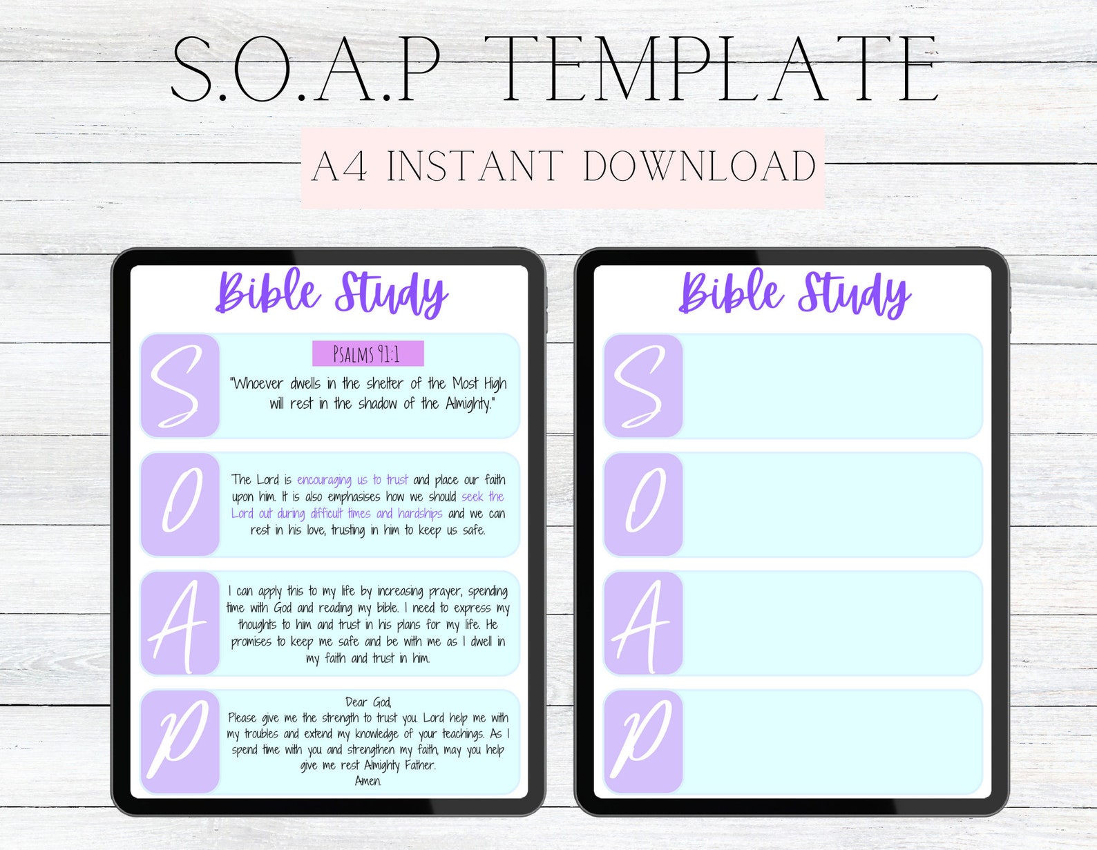 SOAP Bible Study Template, Bible Passage Summary, Bible Verse Summary ...