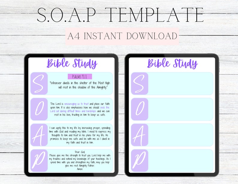 SOAP Bible Study Template, Bible Passage Summary, Bible Verse Summary ...