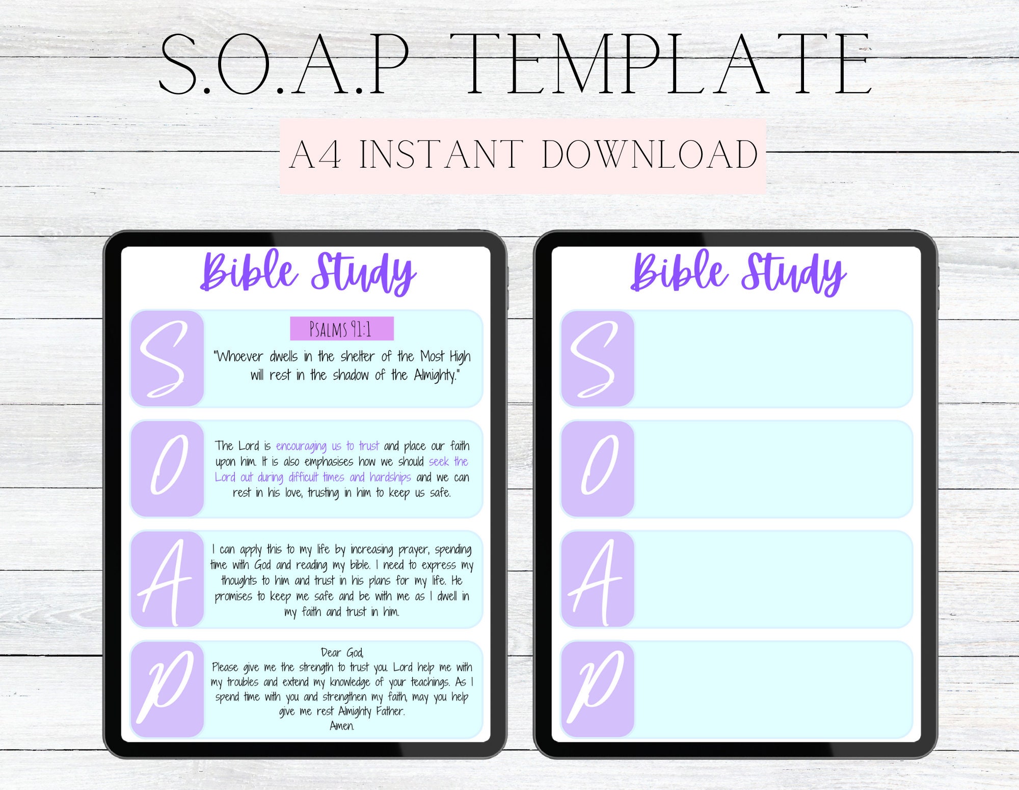 SOAP Bible Study Template, Bible Passage Summary, Bible Verse Summary ...