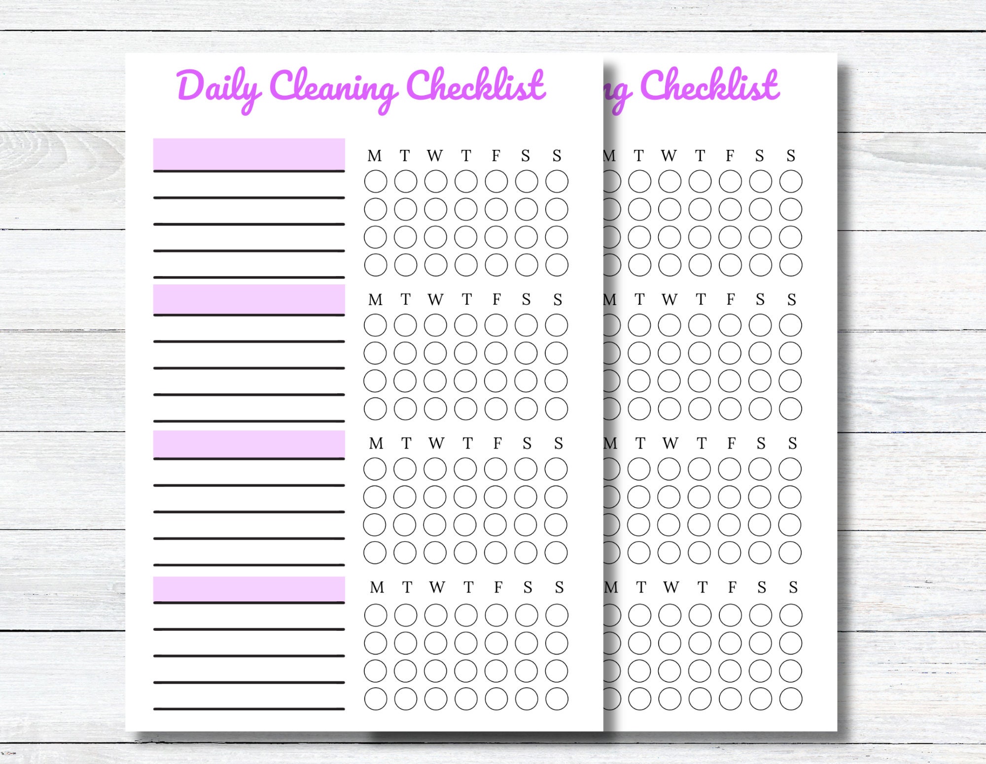 Printable Daily Cleaning Schedule Checklist, Chore Chart Checklist ...