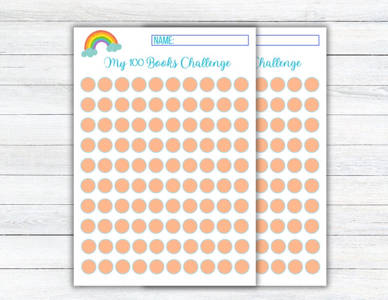 Kids and Toddlers Reading Chart, Rainbow, Summer 100 Book Reading ...