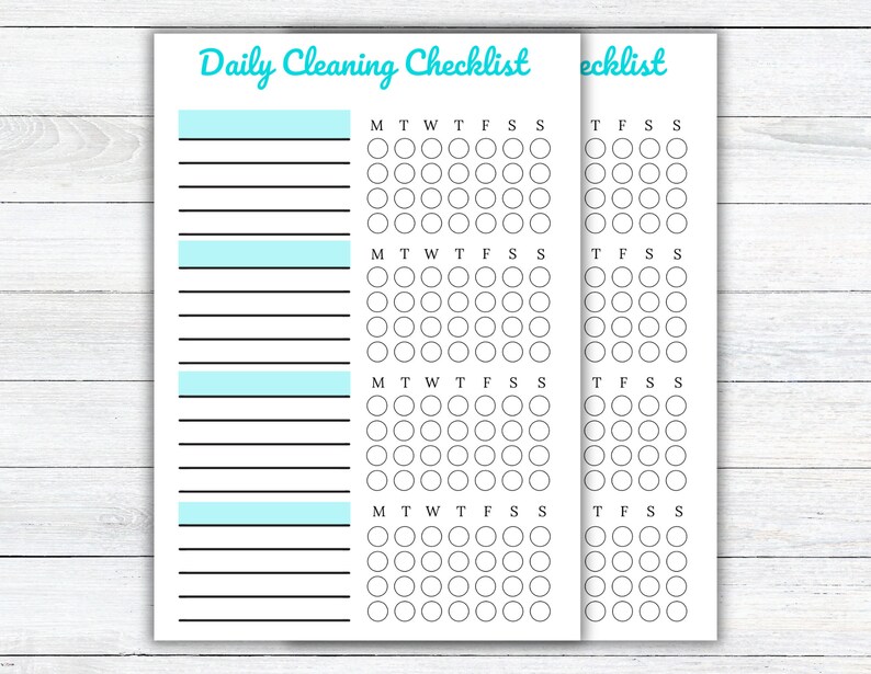 Printable Daily Cleaning Schedule Checklist, Chore Chart Checklist ...