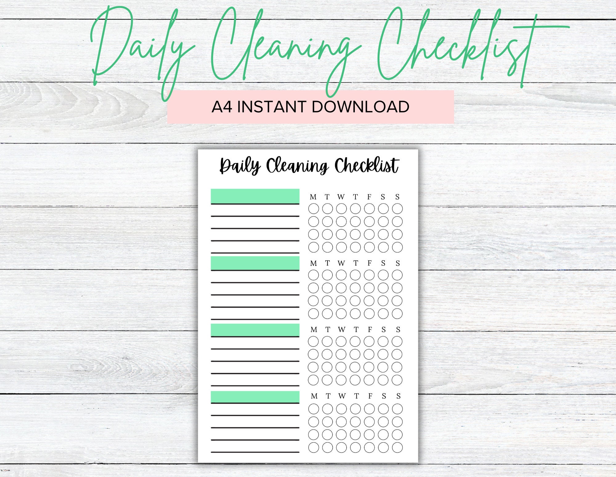 Printable Daily Cleaning Schedule Checklist, Chore Chart Checklist ...