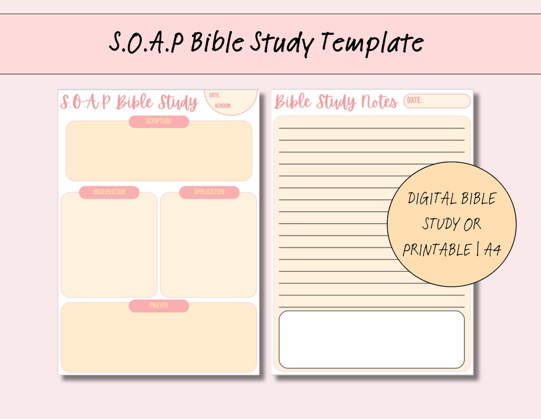 SOAP Bible Study Template, Bible Passage Summary, Bible Verse Summary ...