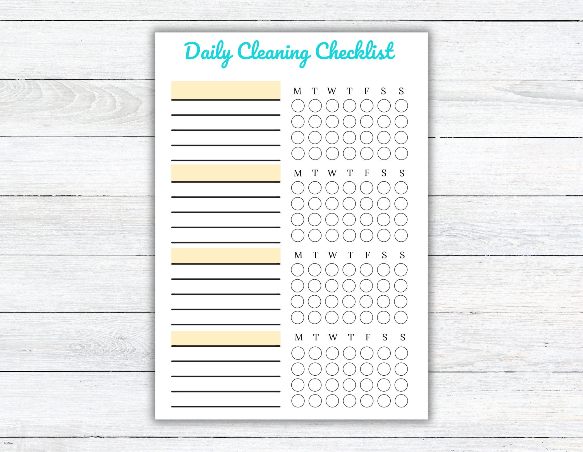 Printable Daily Cleaning Schedule Checklist, Chore Chart Checklist ...