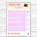 Printable Screen Time Daily Checklist, Weekly Summer Checklist, Summer ...