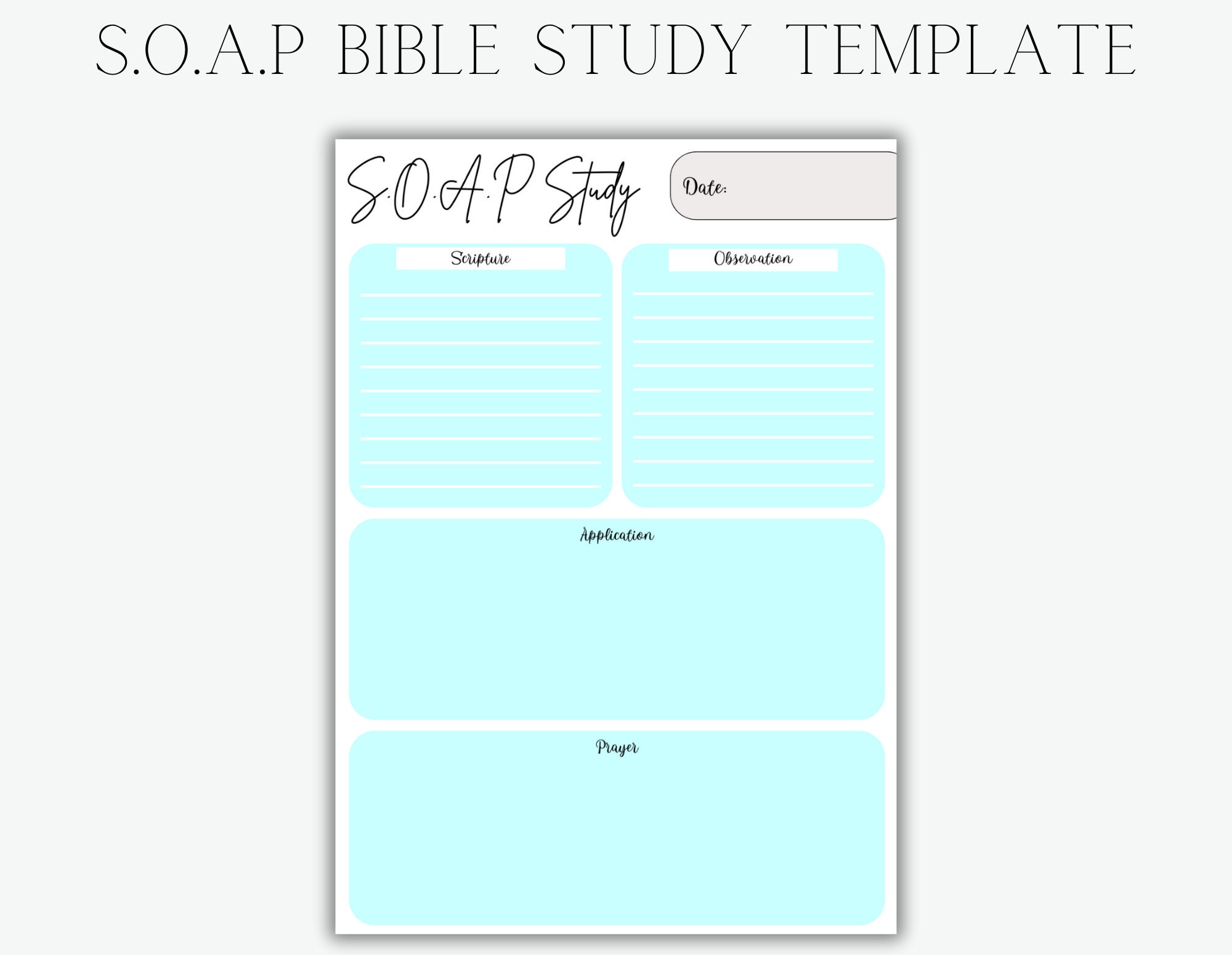 SOAP Bible Study Template, S.O.A.P Bible Passage Summary, Bible Verse ...