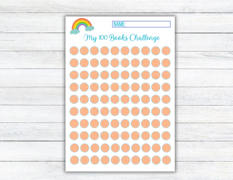 Kids and Toddlers Reading Chart, Rainbow, Summer 100 Book Reading ...
