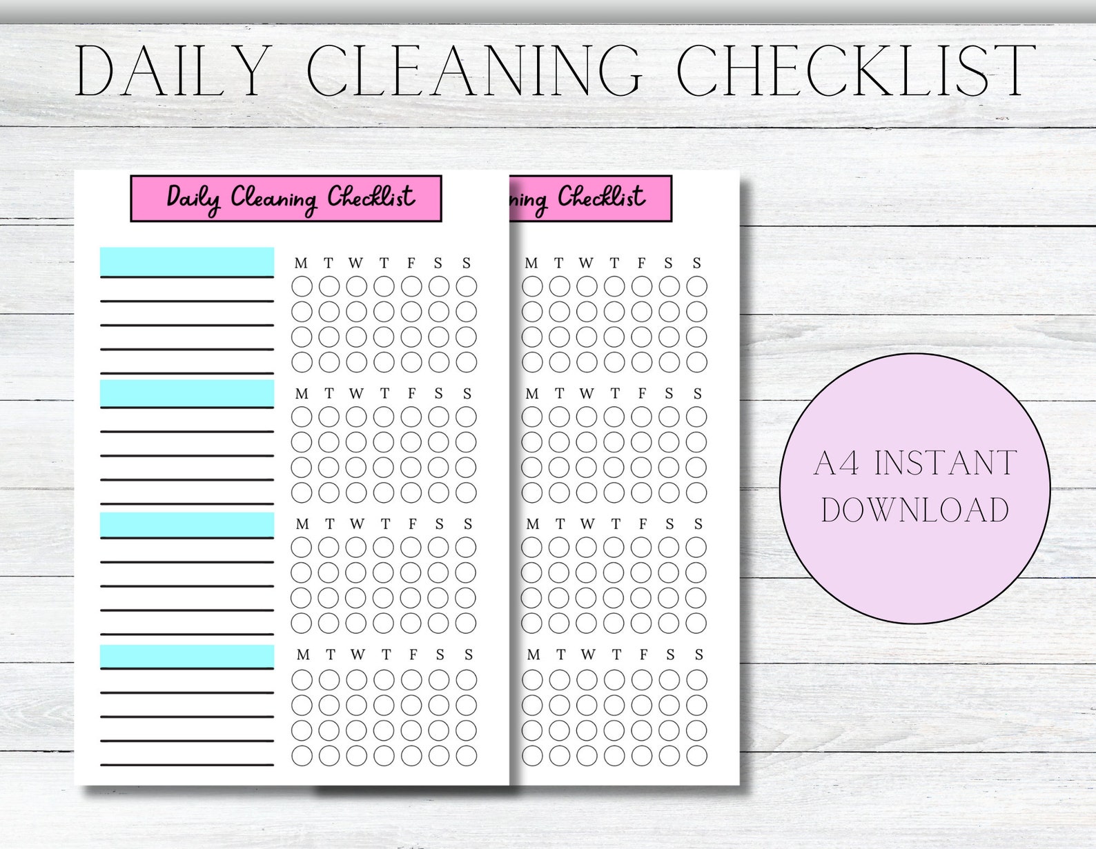 Printable Daily Cleaning Schedule Checklist, Chore Chart Checklist ...